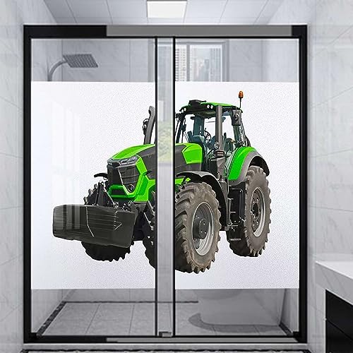 Green Grey Window Film Privacy Window Film Frosted Glass Film No Glue Static Cling Glass Film Window Sticker for Bathroom Bedroom Living Room Cars Giant Pickup Glass Films 27.6Wx47.2L-inch x2 Pcs