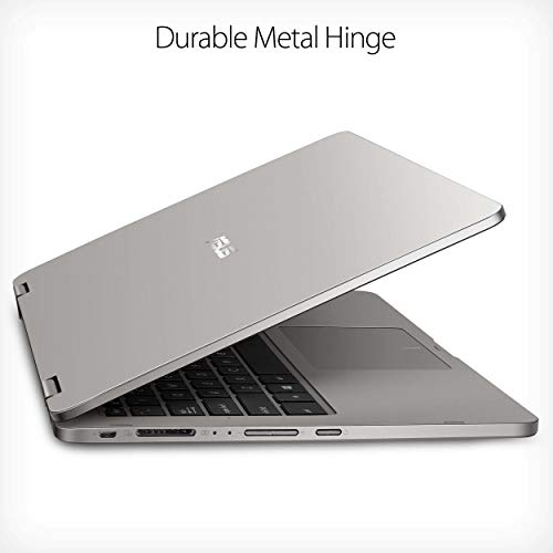 ASUS VivoBook Flip 14 Thin and Light 2-in-1 Laptop, 14” HD Touchscreen, Intel Celeron N4020 CPU, 4GB RAM, 128GB Storage, Windows 10 Home S, Microsoft 365, Light Grey, TPM, Fingerprint, J401MA-PS04T