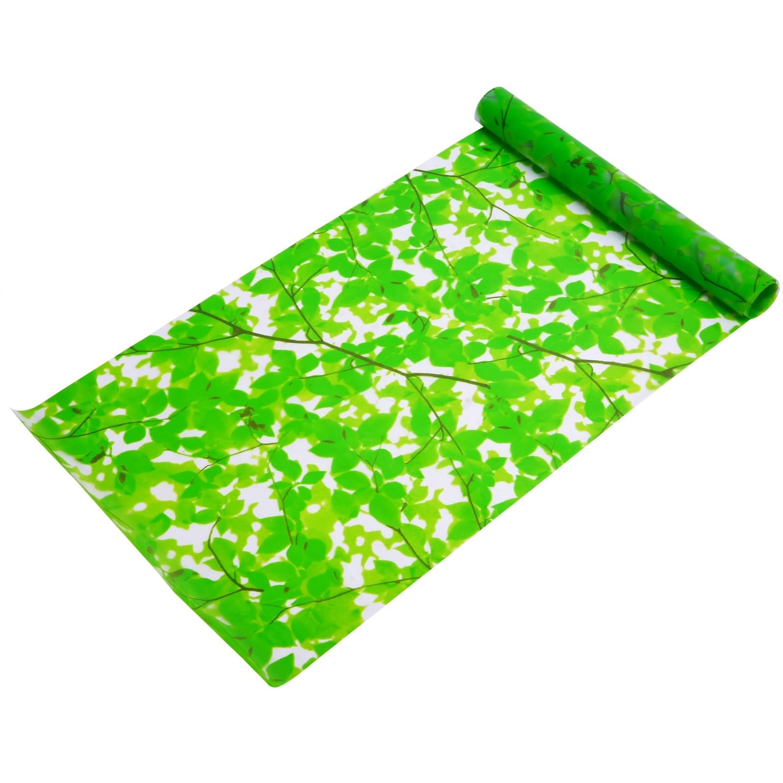Glass Window Film DIY Privacy Window Film Adhesive Green Leaves Frosted Opaque Glass Window Film Glass Wall Stickers for Home Decor Window Privacy Film