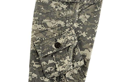 Leward Men's Wild Cotton Casual Military Army Cargo Camo Combat Work Cargo Hiking Pants with 8 Pocket (Digital 1, 36)