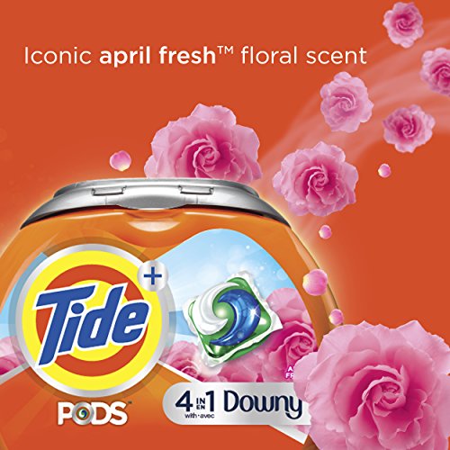 Tide PODS Downy HE Turbo Laundry Detergent Pacs, April Fresh Scent, 32 Count Bag