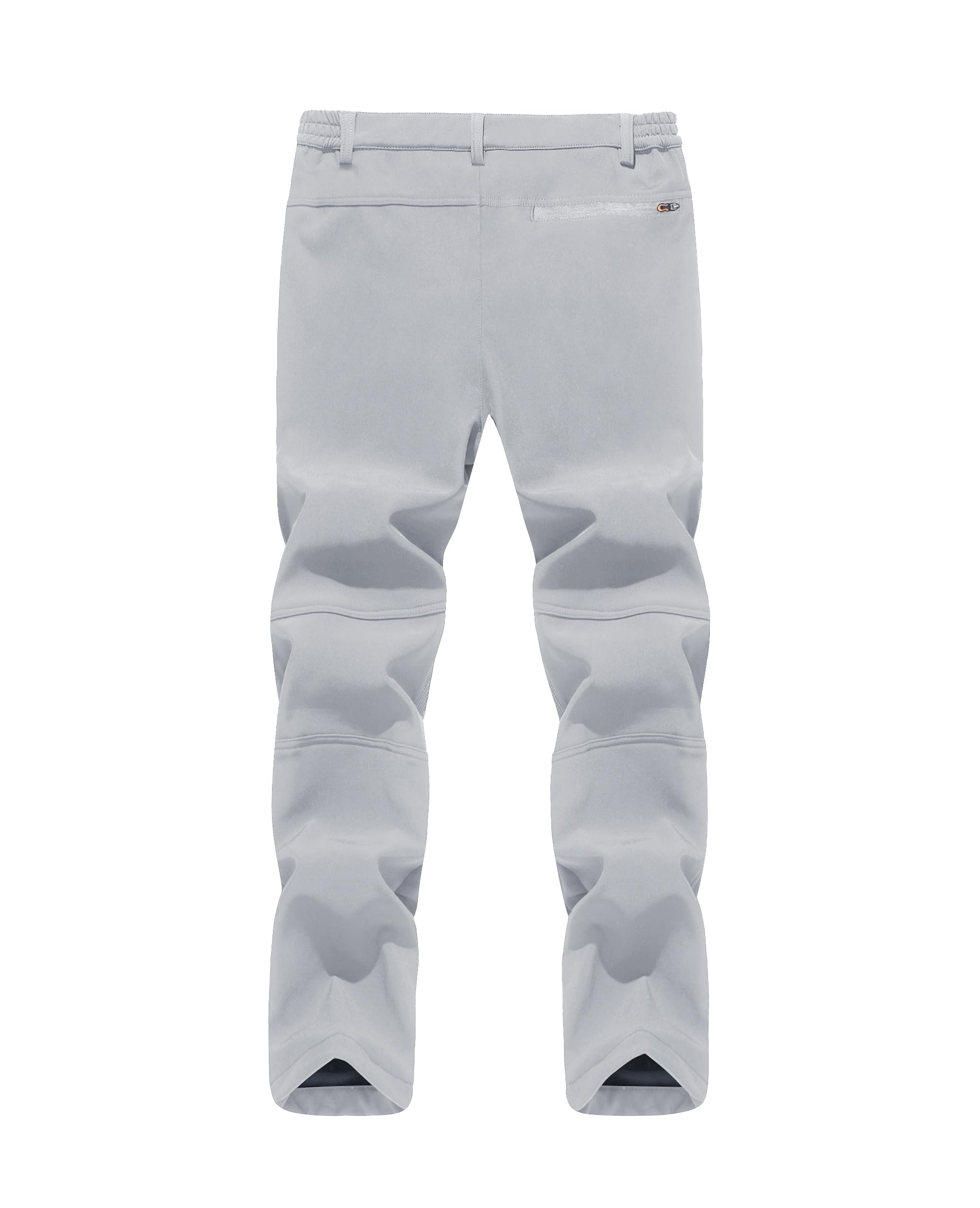 TACVASEN Fleece Lined Pants Men Insulated Ski Pants Water Resistant Snow Windproof Snowboard Trousers Hiking Winter Warm Outdoor Gray 38
