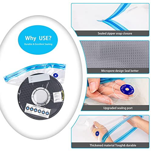 Domsanistor 3D Printing Filament Storage Bag Vacuum Kit, Filament Vacuum Bags 10Pcs with Hand Pump/Clips, Filament Bags Storage Spool Sealing for Keeping Filament Dry