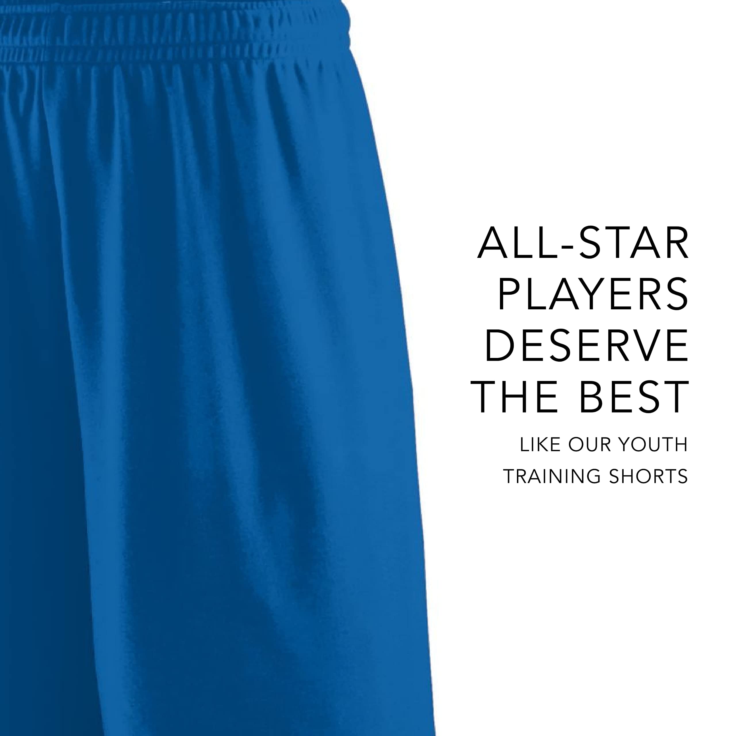 Augusta Sportswear Youth Training Shorts: 9-Inch Inseam for Teens, Athletic Workout Gym Clothes, Royal, Medium