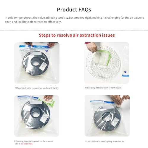Domsanistor 3D Printing Filament Storage Bag Vacuum Kit, Filament Vacuum Bags 10Pcs with Hand Pump/Clips, Filament Bags Storage Spool Sealing for Keeping Filament Dry