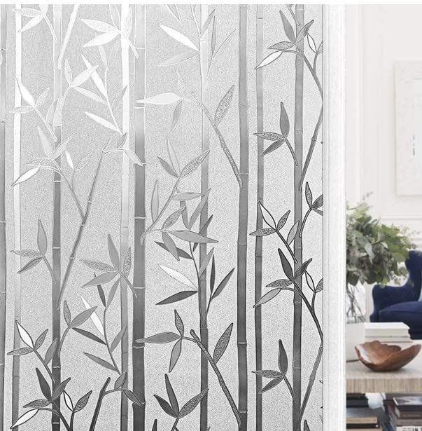 18x79 Privacy Window Films No Adhesive Static Cling Frosted Window Film Peel & Stick for Glass Window Decor Bathroom Sliding Door Self Care Stickers (White, One Size)