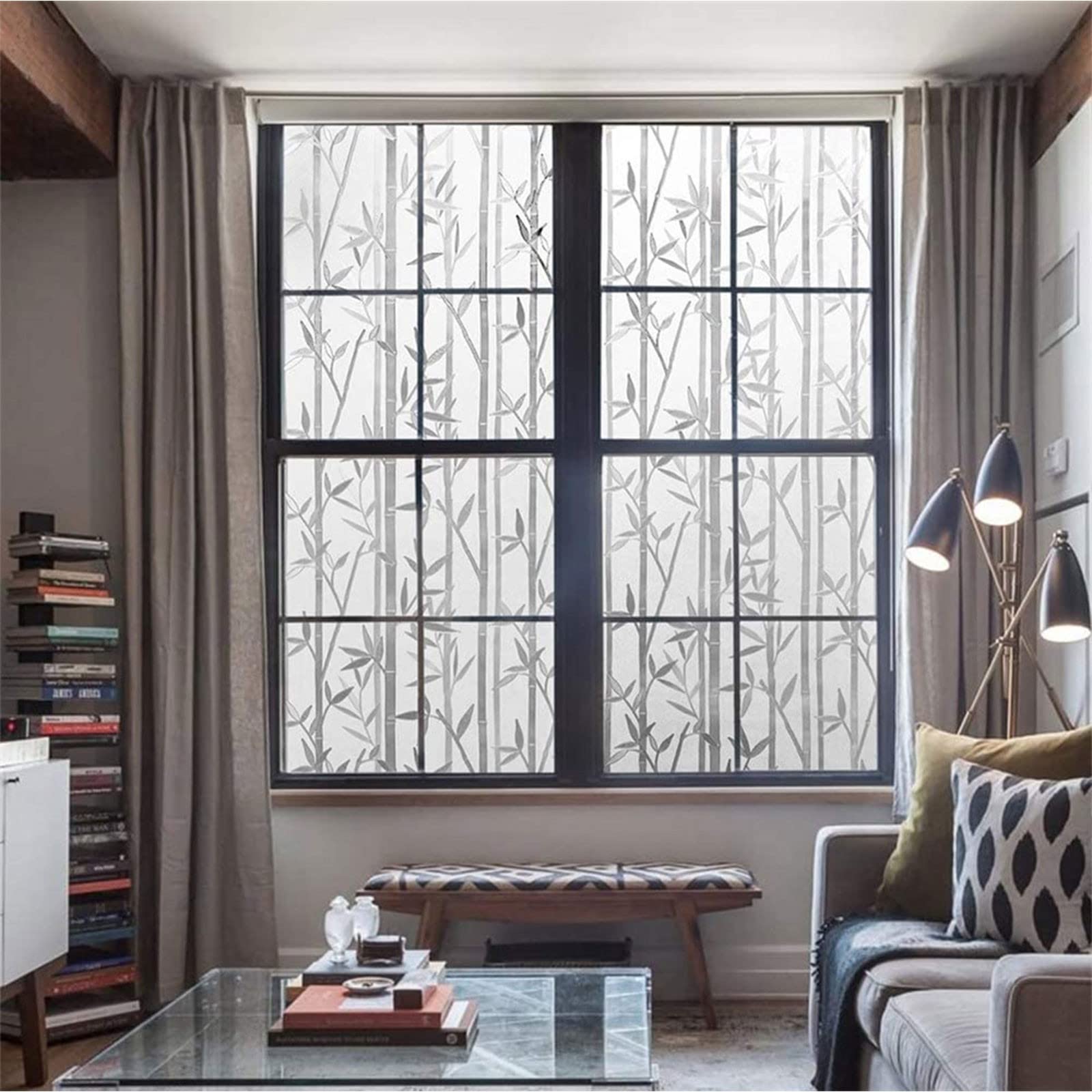 18x79 Privacy Window Films No Adhesive Static Cling Frosted Window Film Peel & Stick for Glass Window Decor Bathroom Sliding Door Self Care Stickers (White, One Size)