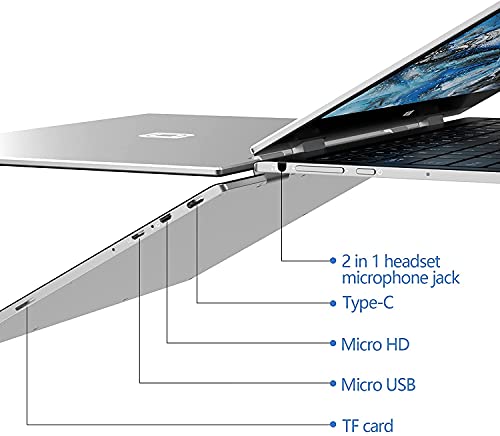 jumper EzBook X1 11.6 Inch 1080P FHD Touchscreen Laptop,Intel Celeron Quad core Processor,Flip Computer PC 6GB RAM,128GB eMMC,Windows 11 Home,Supports TF Card and 1TB M.2 SSD Extension - Silver