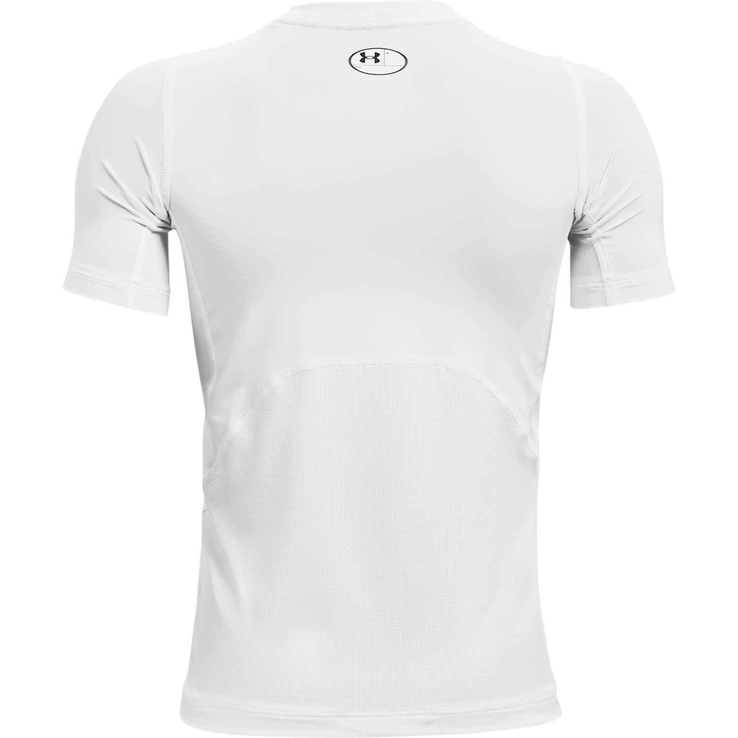 Under Armour Boys HeatGear Armour Short-Sleeve T-Shirt , White (100)/Black , X-Large