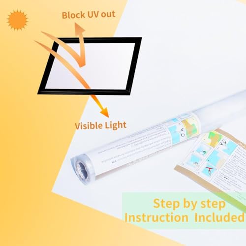 WPT 3D Semi-Privacy Window Film Self-Adhesive 2 Pack Frosted Semi Privacy Static Cling Home Bedroom Bathroom Glass (35.4X 78.7 inches)