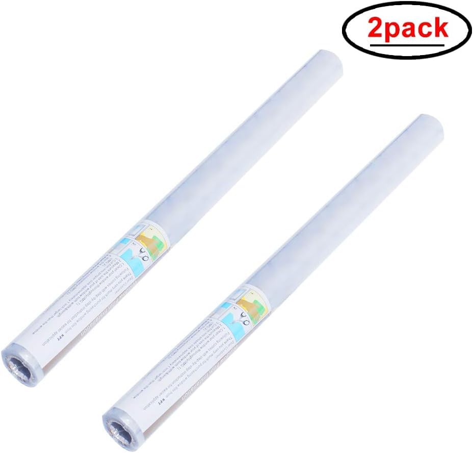 WPT 3D Semi-Privacy Window Film Self-Adhesive 2 Pack Frosted Semi Privacy Static Cling Home Bedroom Bathroom Glass (35.4X 78.7 inches)