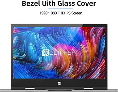 jumper EzBook X1 11.6 Inch 1080P FHD Touchscreen Laptop,Intel Celeron Quad core Processor,Flip Computer PC 6GB RAM,128GB eMMC,Windows 11 Home,Supports TF Card and 1TB M.2 SSD Extension - Silver