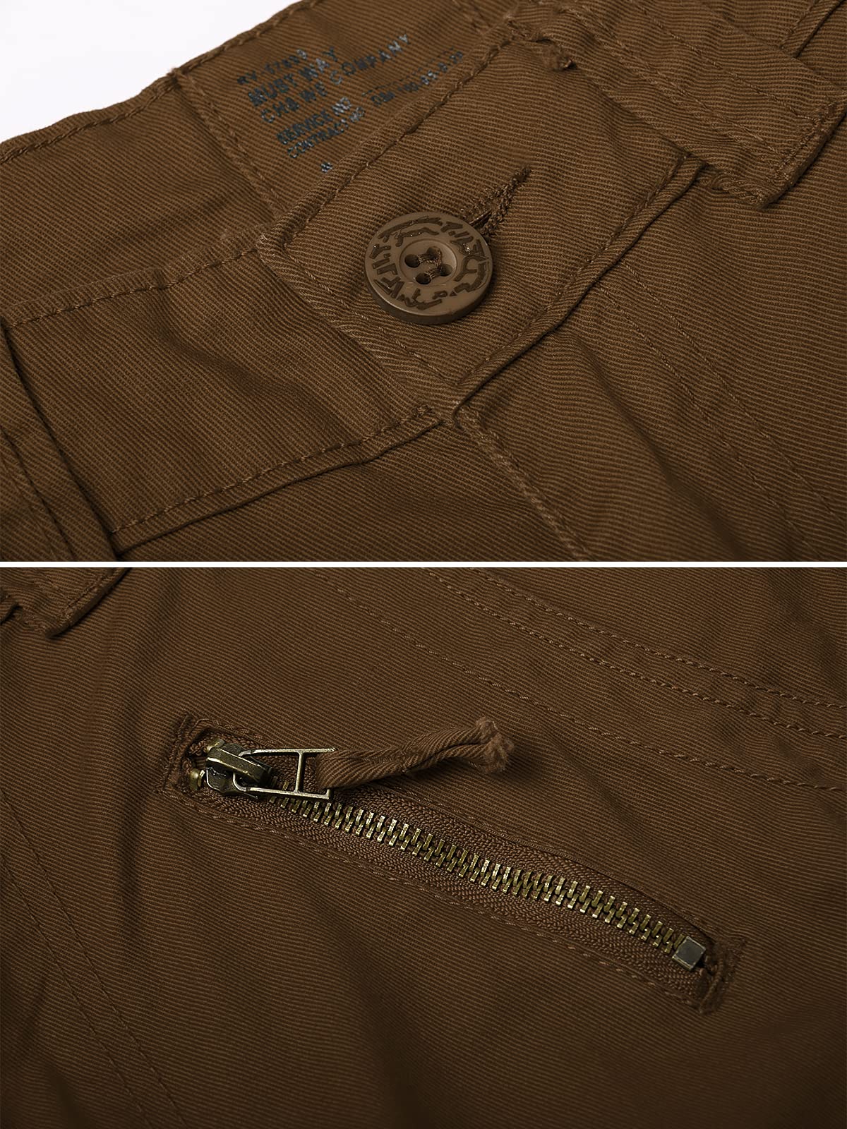 OCHENTA Men's Casual Military Cargo Pants Relax Fit, 8 Pockets Work Combat Outdoor Hiking Slacks Brown Coffee 30