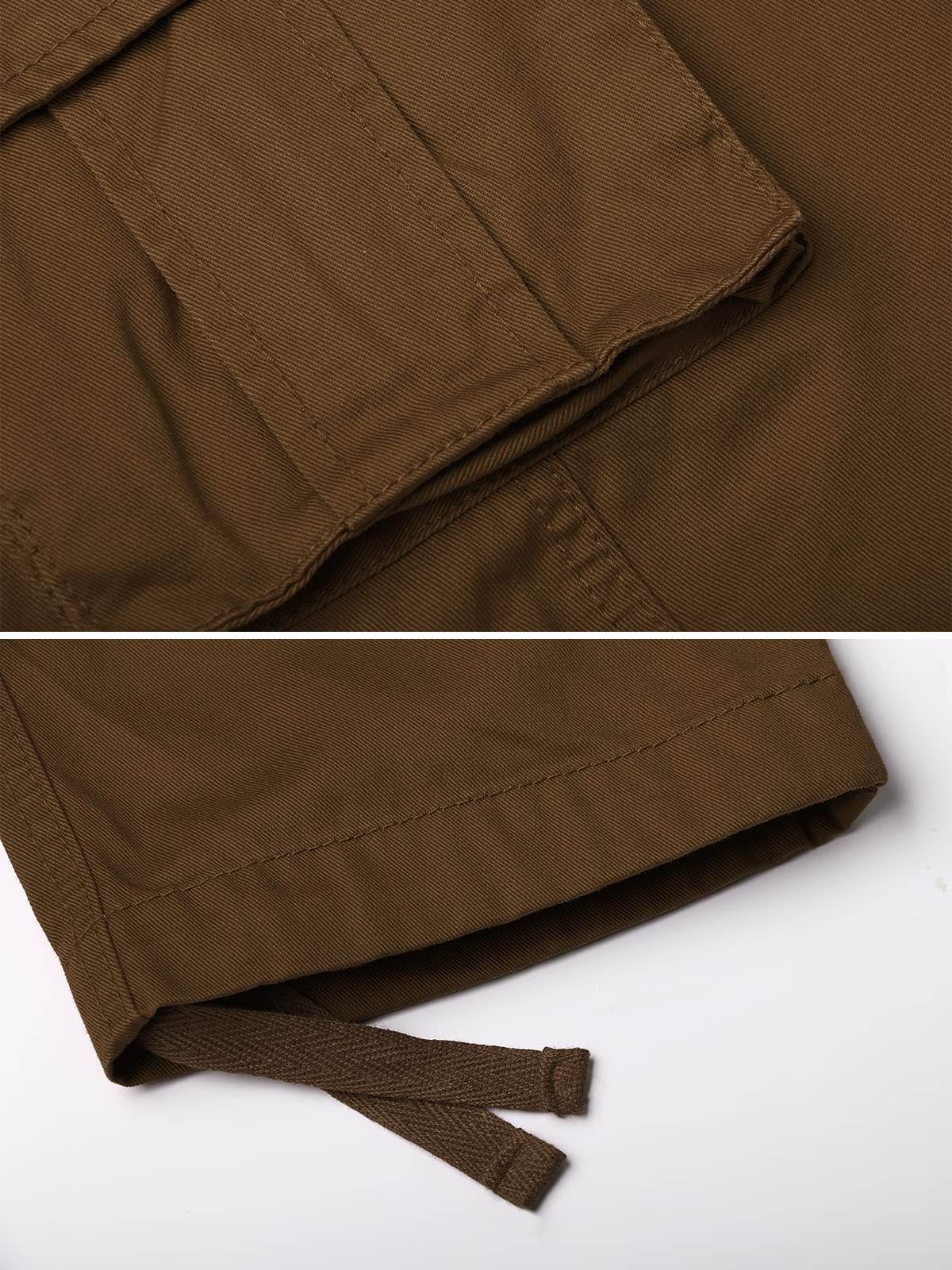 OCHENTA Men's Casual Military Cargo Pants Relax Fit, 8 Pockets Work Combat Outdoor Hiking Slacks Brown Coffee 30