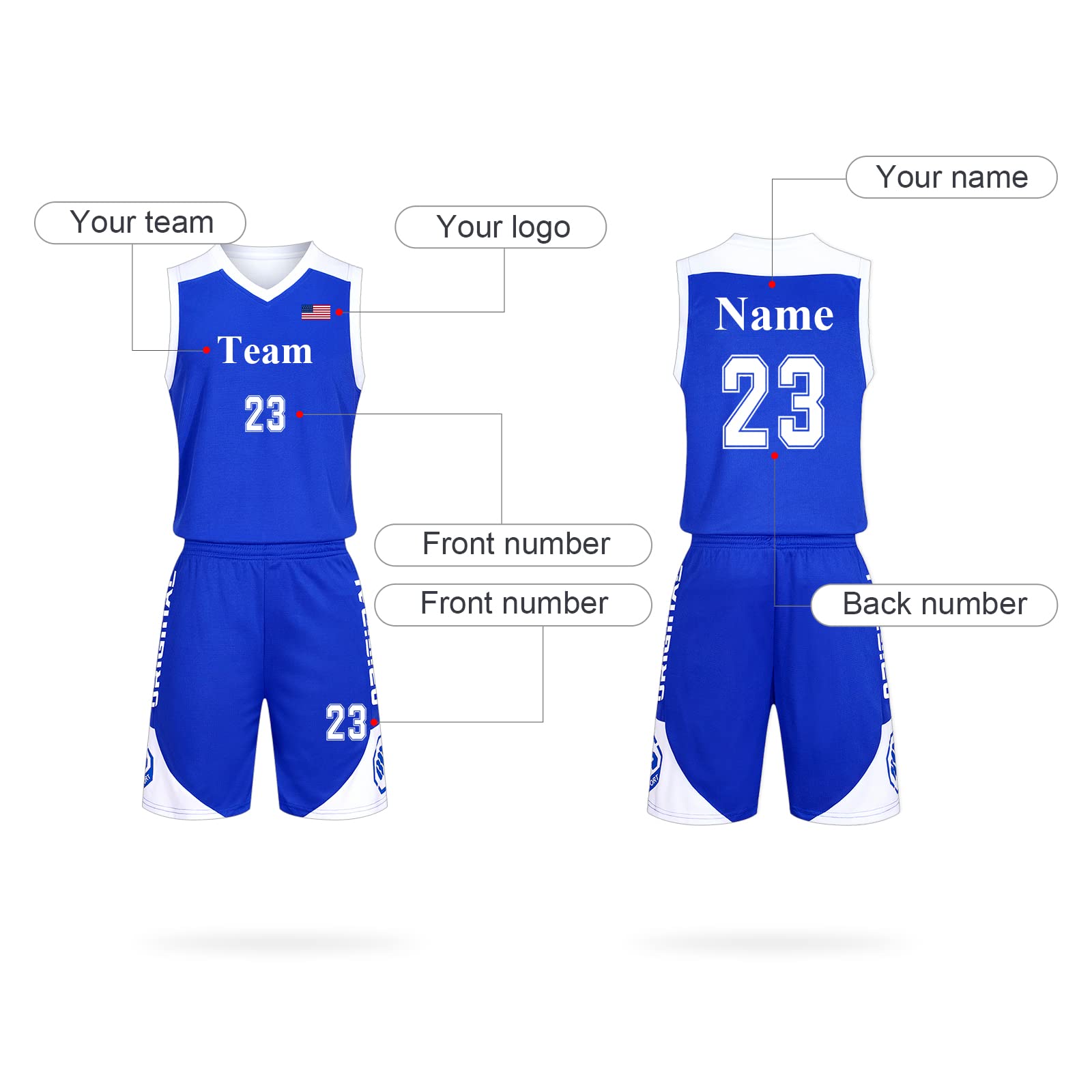 Custom Basketball Jerseys Printed Any Name & Number &Team Logo Basketball Jersey Kit for Men/Youth/Boy/Kids Black