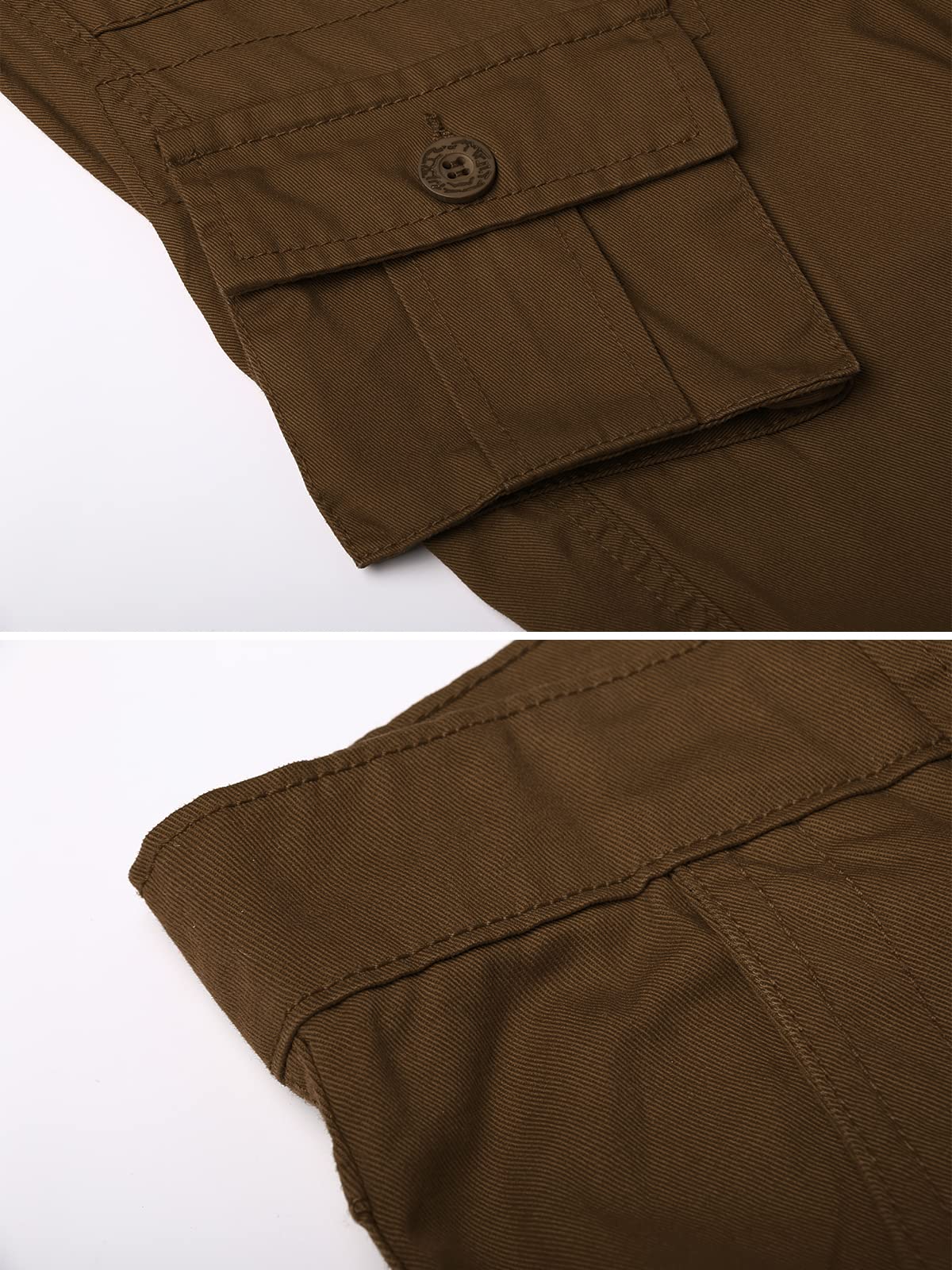 OCHENTA Men's Casual Military Cargo Pants Relax Fit, 8 Pockets Work Combat Outdoor Hiking Slacks Brown Coffee 30