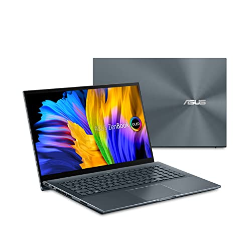 ASUS ZenBook Pro 15 OLED Laptop 15.6â FHD Touch Display, AMD Ryzen 9 5900HX CPU, NVIDIA GeForce RTX 3050 Ti gpu, 16GB RAM, 1TB PCIe SSD, Windows 11 Pro, Pine Grey, UM535QE-XH91T