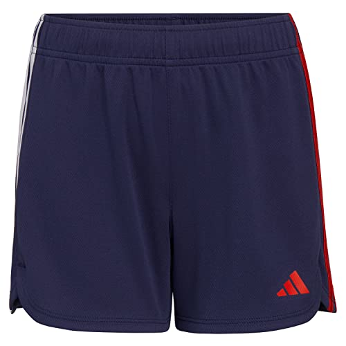 adidas Girls' Big AEROREADY 3-Stripe Pacer Mesh Short, Collegiate Navy, L (14)