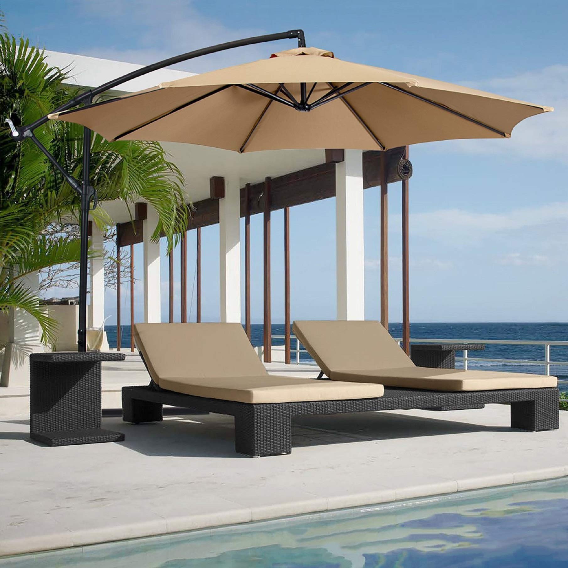 labworkauto Cantilever Patio Offset Umbrella 10 Replacement Umbrella Canopy Backyard Sunshade Outdoor Market Canopy Fit for Patio Backyard and Outdoor Market