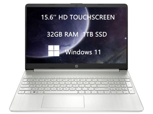 2022 Newest HP Touch-Screen Laptops for College Student & Business, 15.6 inch HD Computer, Intel Core i5-1135G7, 32GB RAM, 1TB SSD, Fast Charge, Thin and Light, Webcam, Windows 11, ROKC HDMI Cable