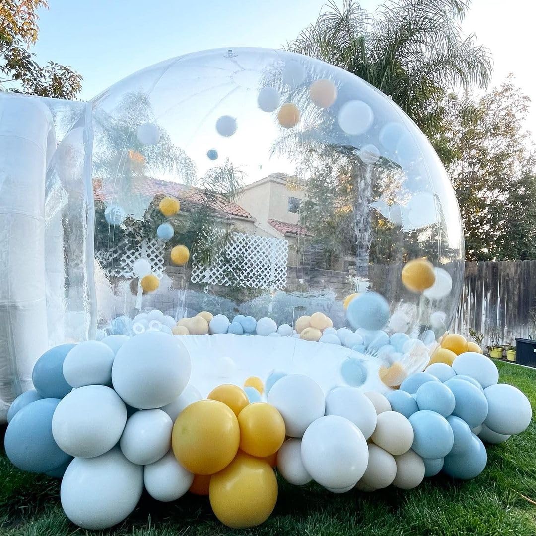 Inflatable Bubble House, 8.2ft/10ft/13.2ft/16.5ft Kids Balloon Clear Inflatable Bubble Tent Dome with Blower, Luxury 16.5ft Diameter Bubble House & 6.5ft Tunnel for Outdoor Backyard Festival Party