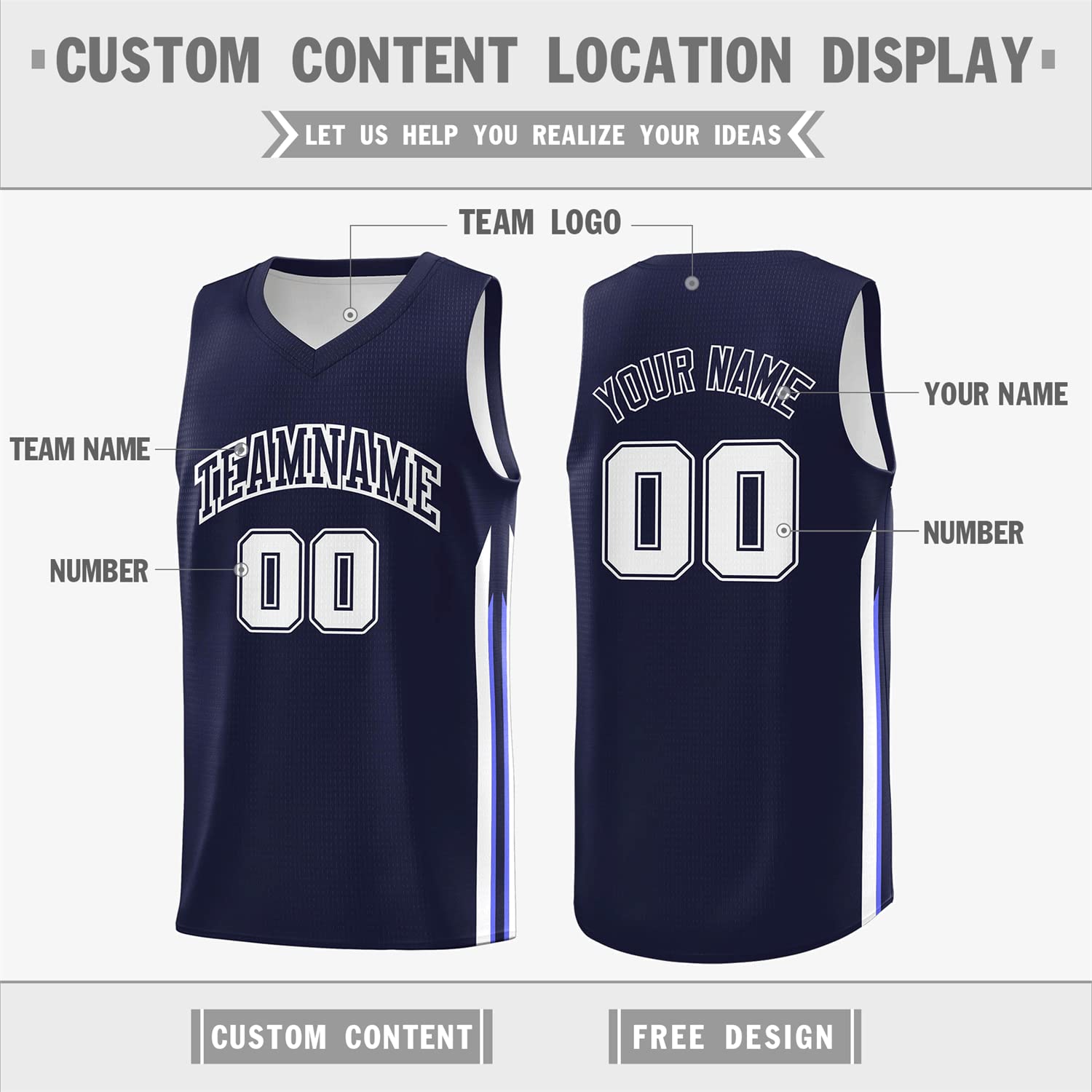 Custom Reversible Basketball Jersey - Personalize Team Uniform Design Your Own Name & Number for Men/Youth