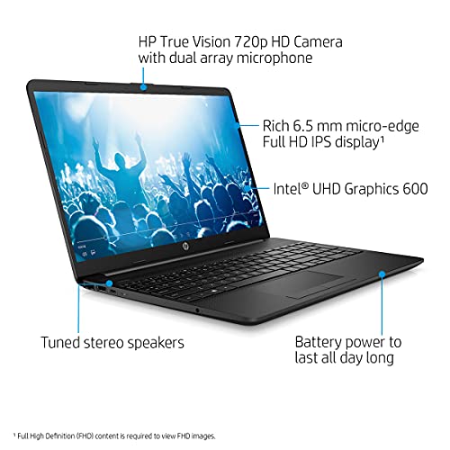 HP 15 Laptop, 15.6" FHD Computer, Intel Celeron N4020 Processor, 16GB RAM, 256GB SSD, 1-Year Office 365, Google Classroom Zoom for Business Student, Windows 10 S Mode+TSBEAU 3.0 Hub & USB LED Light