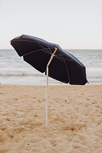PICNIC TIME Outdoor Canopy Sunshade Beach Umbrella 5.5', Small Patio Umbrella, Beach Chair Umbrella, (Navy Blue)