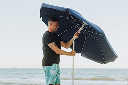 PICNIC TIME Outdoor Canopy Sunshade Beach Umbrella 5.5', Small Patio Umbrella, Beach Chair Umbrella, (Navy Blue)