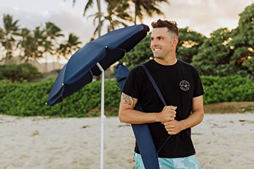 PICNIC TIME Outdoor Canopy Sunshade Beach Umbrella 5.5', Small Patio Umbrella, Beach Chair Umbrella, (Navy Blue)