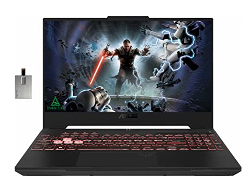 ASUS 2022 TUF A15 15.6" FHD 144Hz Gaming Laptop, AMD Ryzen 7-6800H Processor, 16GB DDR5 RAM, 512GB PCIe SSD, Backlit Keyboard, GeForce RTX 3050Ti 4G, HD Webcam, Win 11, Gray, 32GB Snowbell USB Card