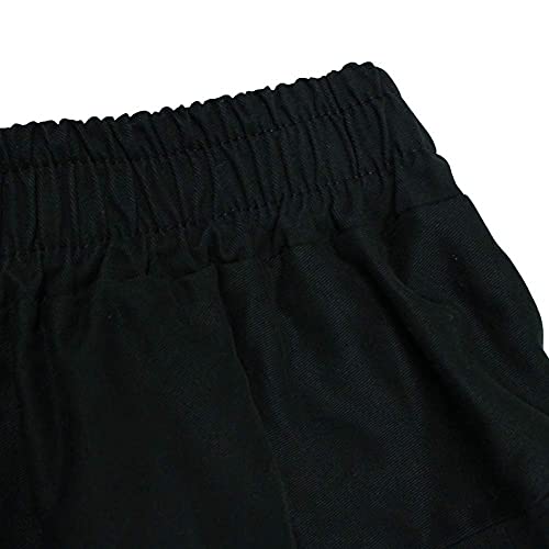 guyueqiqin Women's Cargo Pants, Casual Outdoor Solid Color Elastic High Waisted Baggy Jogger Workout Pants with Pockets(M,Black)