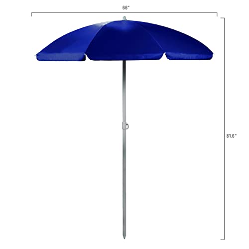 PICNIC TIME Outdoor Canopy Sunshade Beach Umbrella 5.5', Small Patio Umbrella, Beach Chair Umbrella, (Navy Blue)