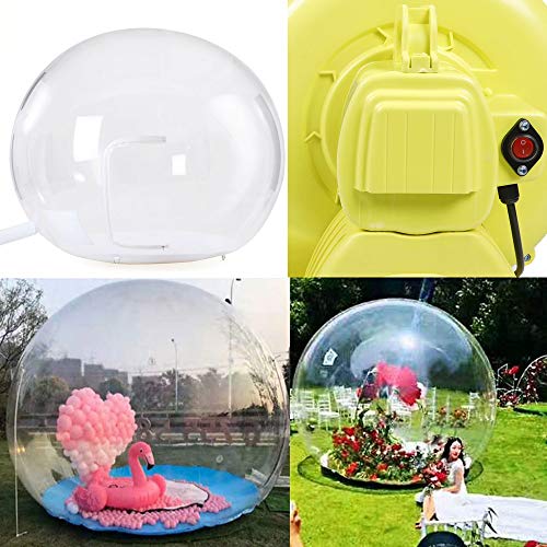 Bubble Tent Outdoor Party Wedding Inflatable Air Blower Bubble Tent Single Tunnel Luxury Dome Bubble Tent D Ring Secured Camping Gazebo 6.5Ft (Fully Transparent(Round))
