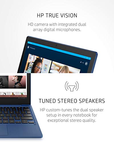 HP Chromebook 11-inch Laptop - MediaTek - MT8183 - 4 GB RAM - 32 GB eMMC Storage - 11.6-inch HD Display - with Chrome OS™ - (11a-na0030nr, 2020 model, Indigo Blue)