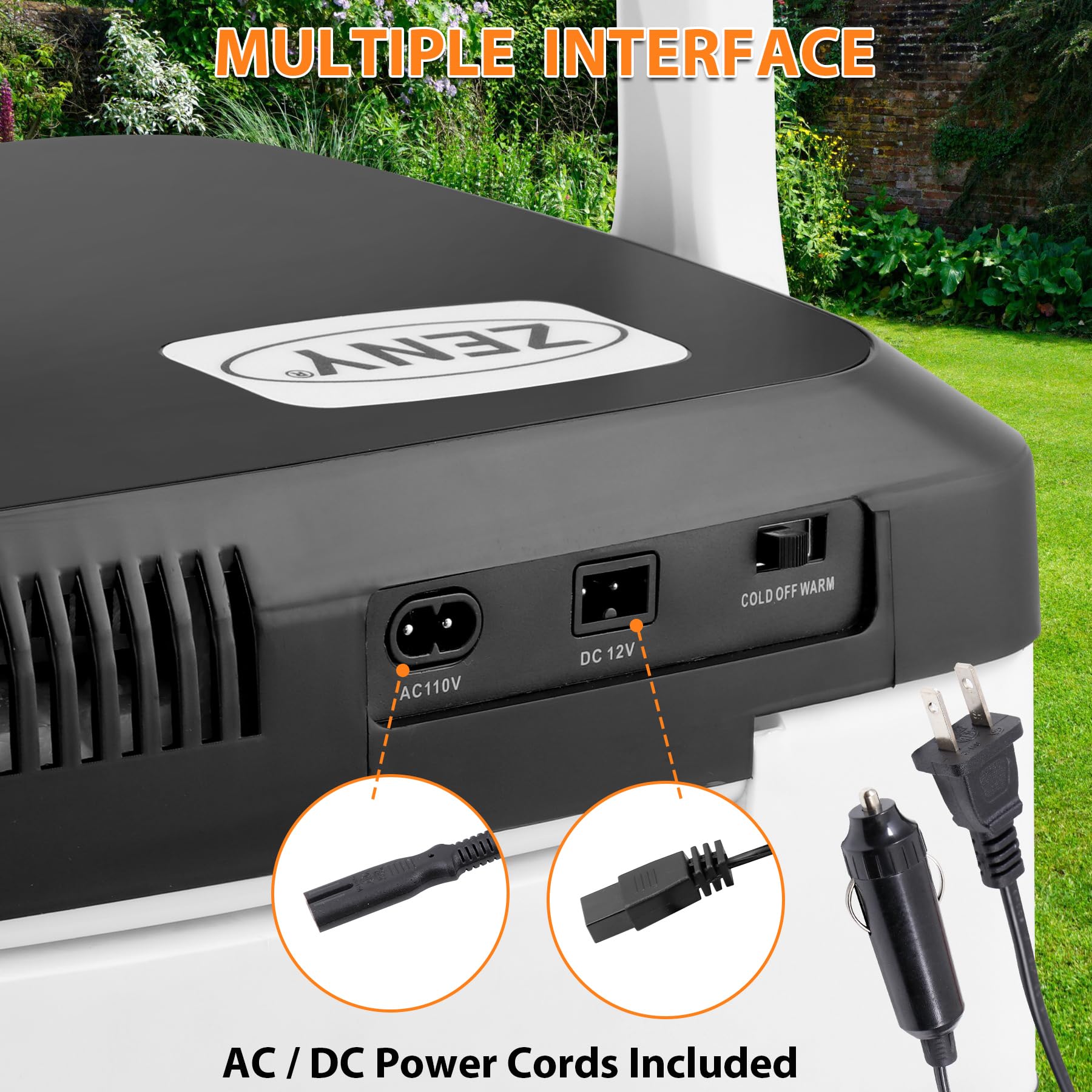 ZENY Mini Fridge Electric Cooler and Warmer for Car- 12V DC Car Refrigerator with Automatic Locking Handle, 28 Quart Portable Car Fridge for Travel and Camping