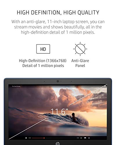 HP Chromebook 11-inch Laptop - MediaTek - MT8183 - 4 GB RAM - 32 GB eMMC Storage - 11.6-inch HD Display - with Chrome OS™ - (11a-na0030nr, 2020 model, Indigo Blue)