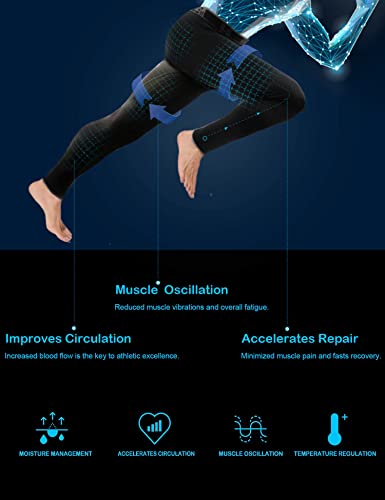 HOPLYNN 4 Pack Compression Pants Tights Leggings Men, Winter Baselayer for Running Workout Sports Yoga-4 Black-XL