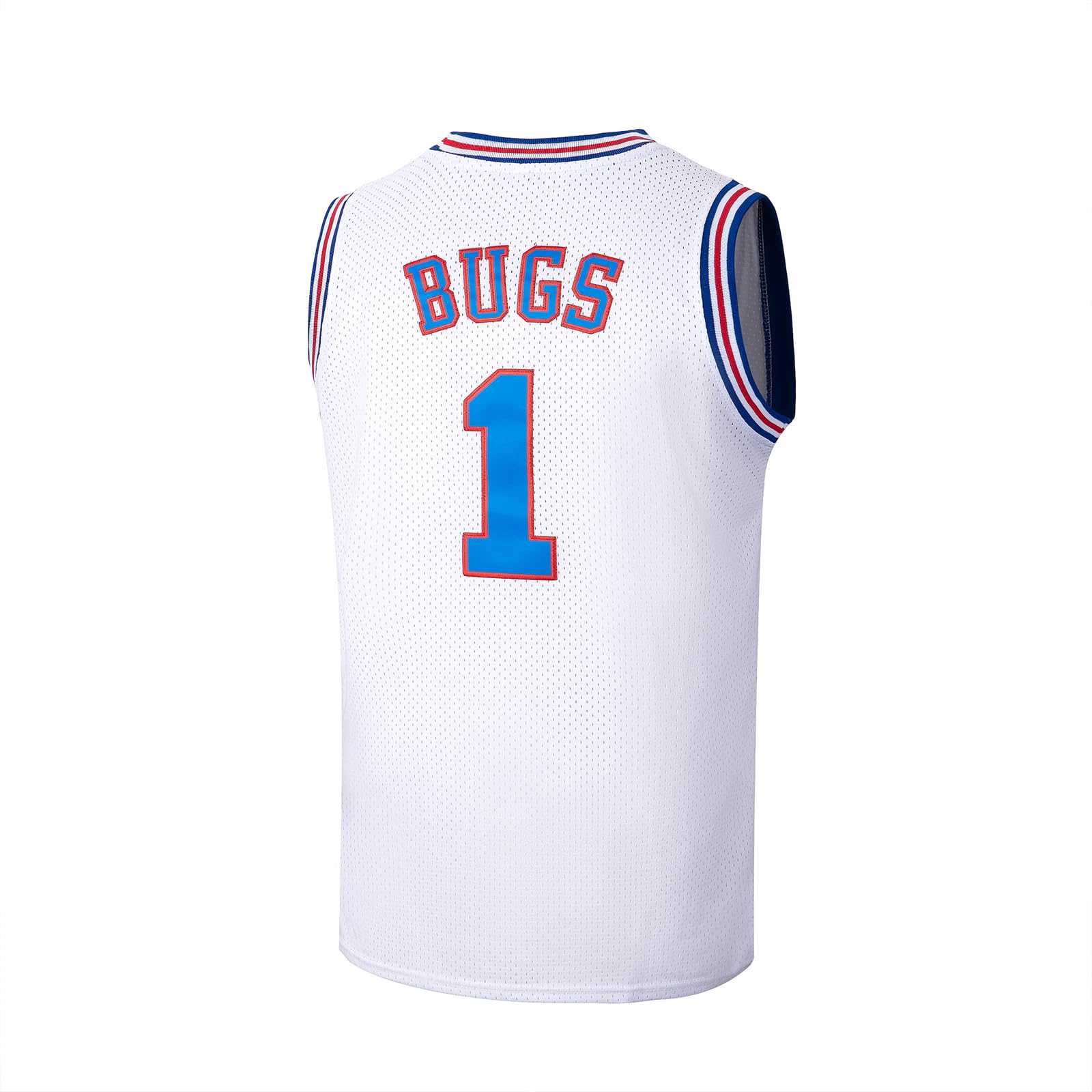 Men's Bugs 1 Space Movie Jersey Basketball Jersey White Size L