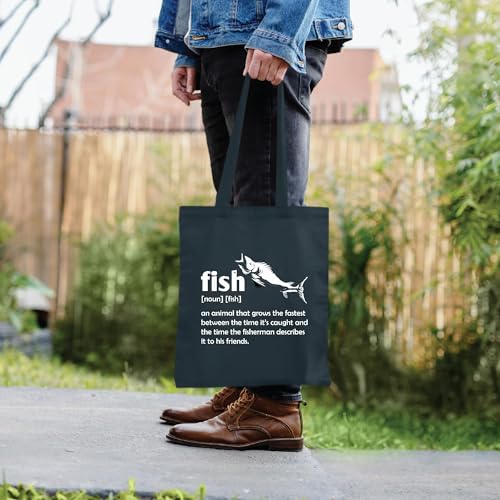 Give the Angler in Your Life the Perfect Gift Fish Definition Gifts Black Multicolor Canvas Tote Bag