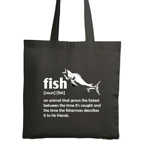 Give the Angler in Your Life the Perfect Gift Fish Definition Gifts Black Multicolor Canvas Tote Bag