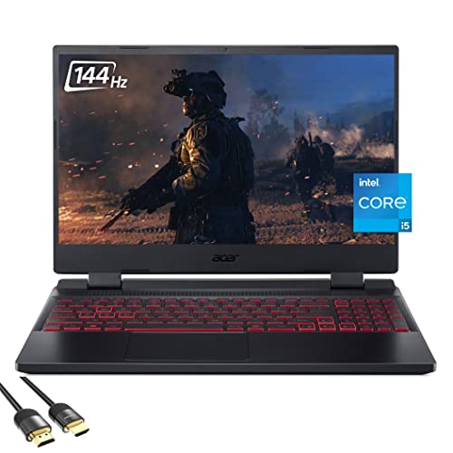 Acer 2022 Nitro 5 Gaming Laptop, 17.3" FHD IPS 144Hz, 12th Gen 12-Core i5-12500H, GeForce RTX 3050, 16GB RAM, 1TB PCIe SSD, Thunderbolt 4, HDMI, RJ45, WiFi 6, Backlit, SPS HDMI 2.1 Cable, Win 11