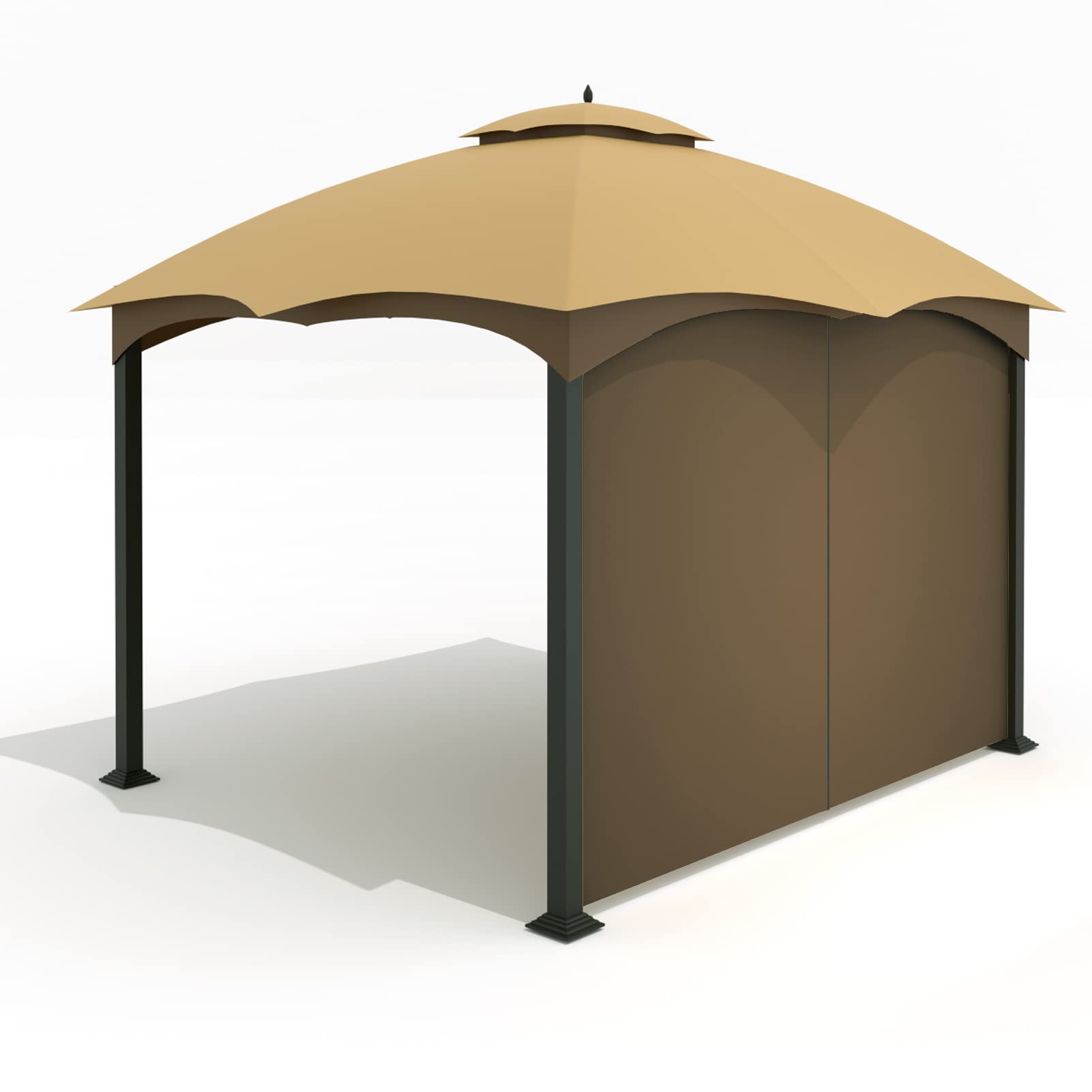 Tanxianzhe Gazebo Replacement Privacy Curtain with Zipper Outdoor Universal Privacy Panel Sidewall for 10' x 10' Gazebo (Brown)
