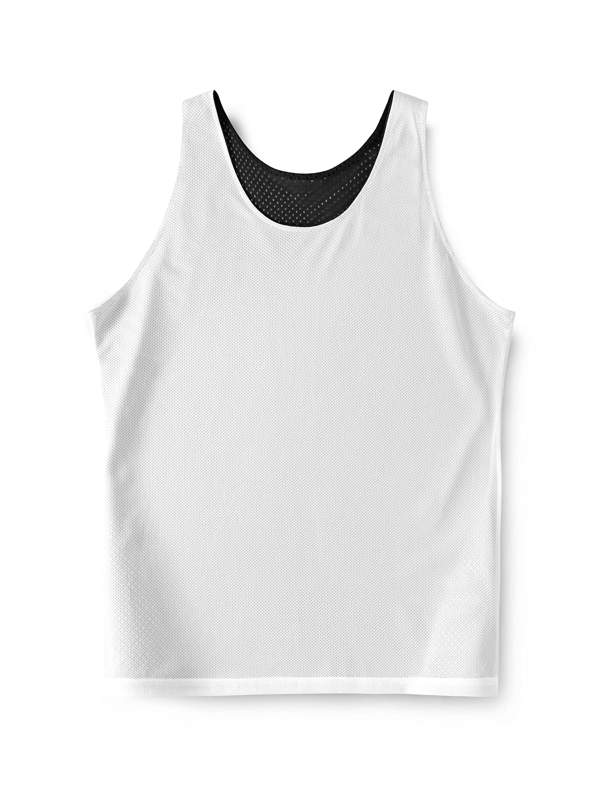 Ma Croix Mens Reversible Mesh Basketball Jersey Quick Drying Sleeveless Tank Top Active Made in USA (Large, 1ih05_Black)