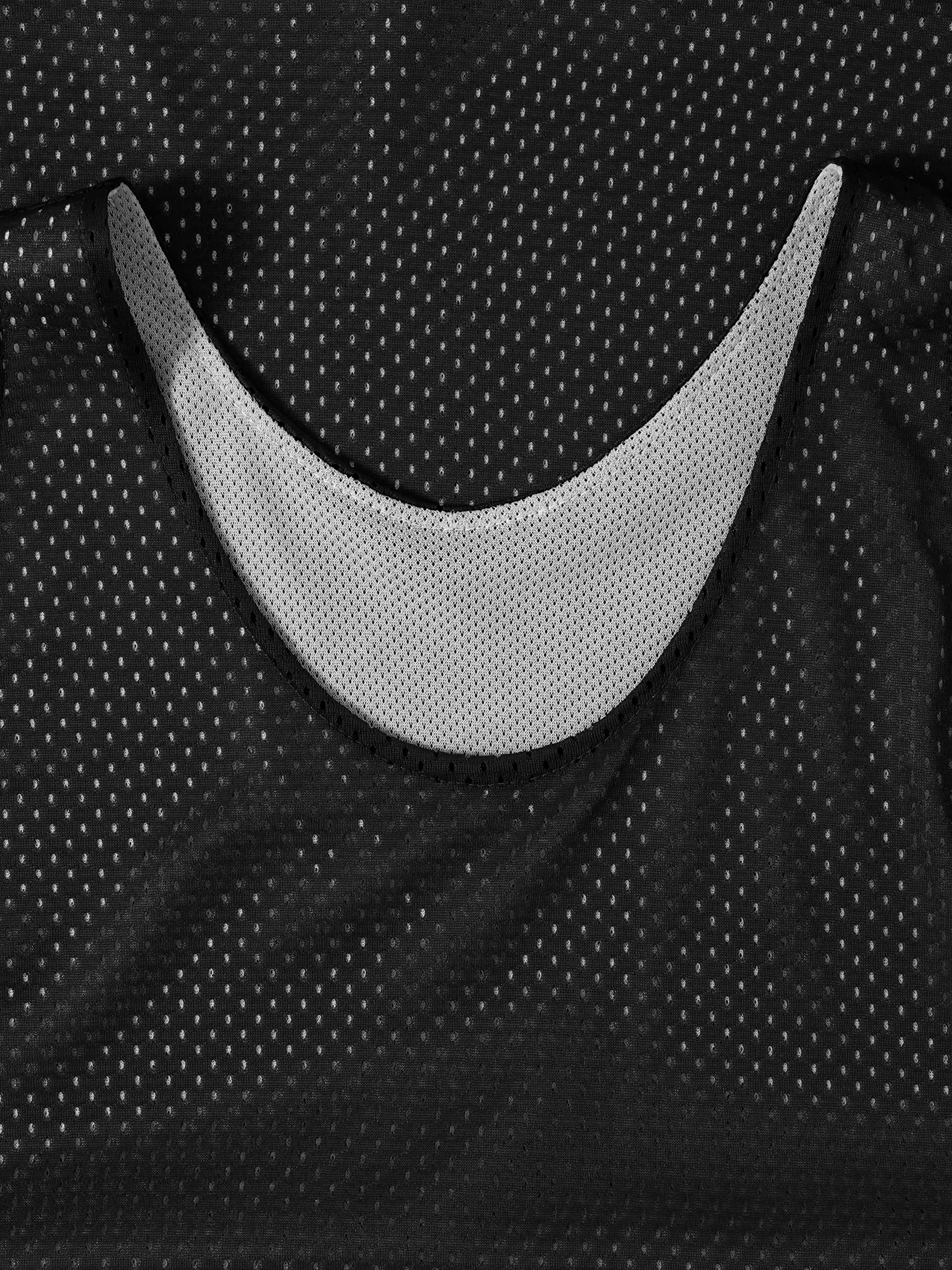 Ma Croix Mens Reversible Mesh Basketball Jersey Quick Drying Sleeveless Tank Top Active Made in USA (Large, 1ih05_Black)
