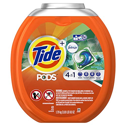 Tide PODS Laundry Detergent Soap Pods, Botanical Rain Scent, 4 in 1 HE Turbo, 61 Count (Packaging May Vary)