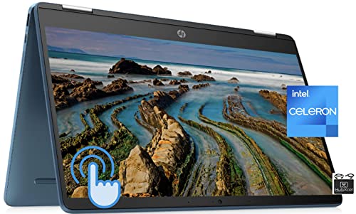 2022 Flagship HP X360 Chromebook Spin 2-in-1 Convertible Laptop, 14" HD TouchScreen, Dual Core Intel Celeron N4120 Processor(Upto 2.6GHz), 4GB RAM, 64GB eMMC,HDCamera, WiFi, Chrome OS+HubxcelAccessory