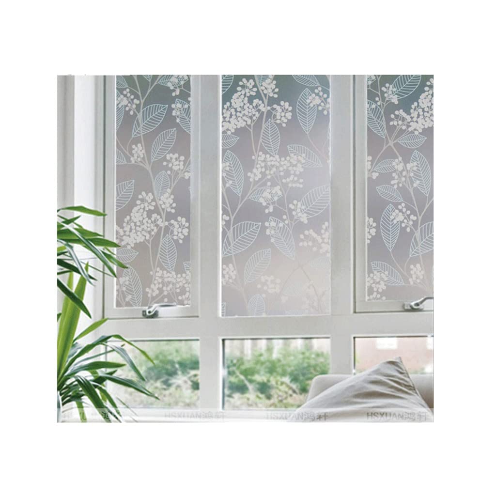 YUTR Decorative Privacy Window Film, No Glue Decor Static Cling Glass Sticker, Anti-UV Window Tint for Living Bath Room/Kitchen/Front Door or Office