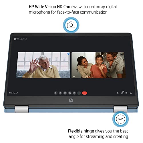 2022 Flagship HP X360 Chromebook Spin 2-in-1 Convertible Laptop, 14" HD TouchScreen, Dual Core Intel Celeron N4120 Processor(Upto 2.6GHz), 4GB RAM, 64GB eMMC,HDCamera, WiFi, Chrome OS+HubxcelAccessory