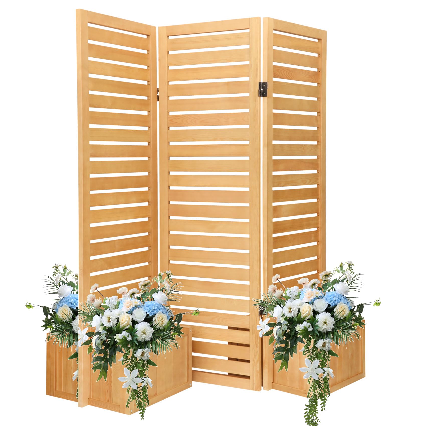 Upgrade 5.5'X5.2'X1.6' Cedar Outdoor Privacy Panels, Planter Privacy Screen, Privacy Fence Planter, Privacy Screen with Planter Box, Privacy Planter Box, Privacy Planter for Patio, Backyard, Gazebo